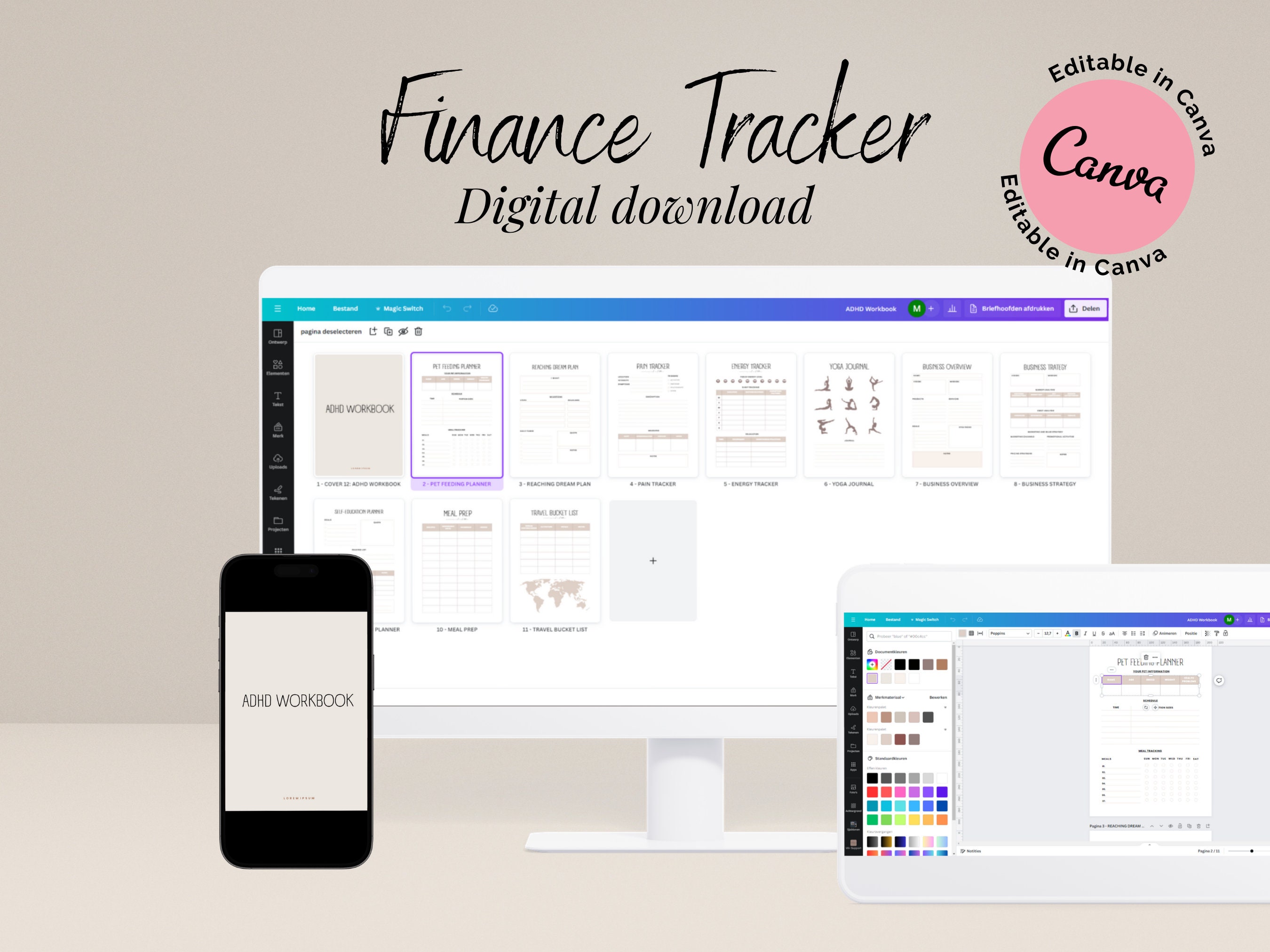 Finance Tracker, Printable Finance Tracker, Finance Tracker Template ...