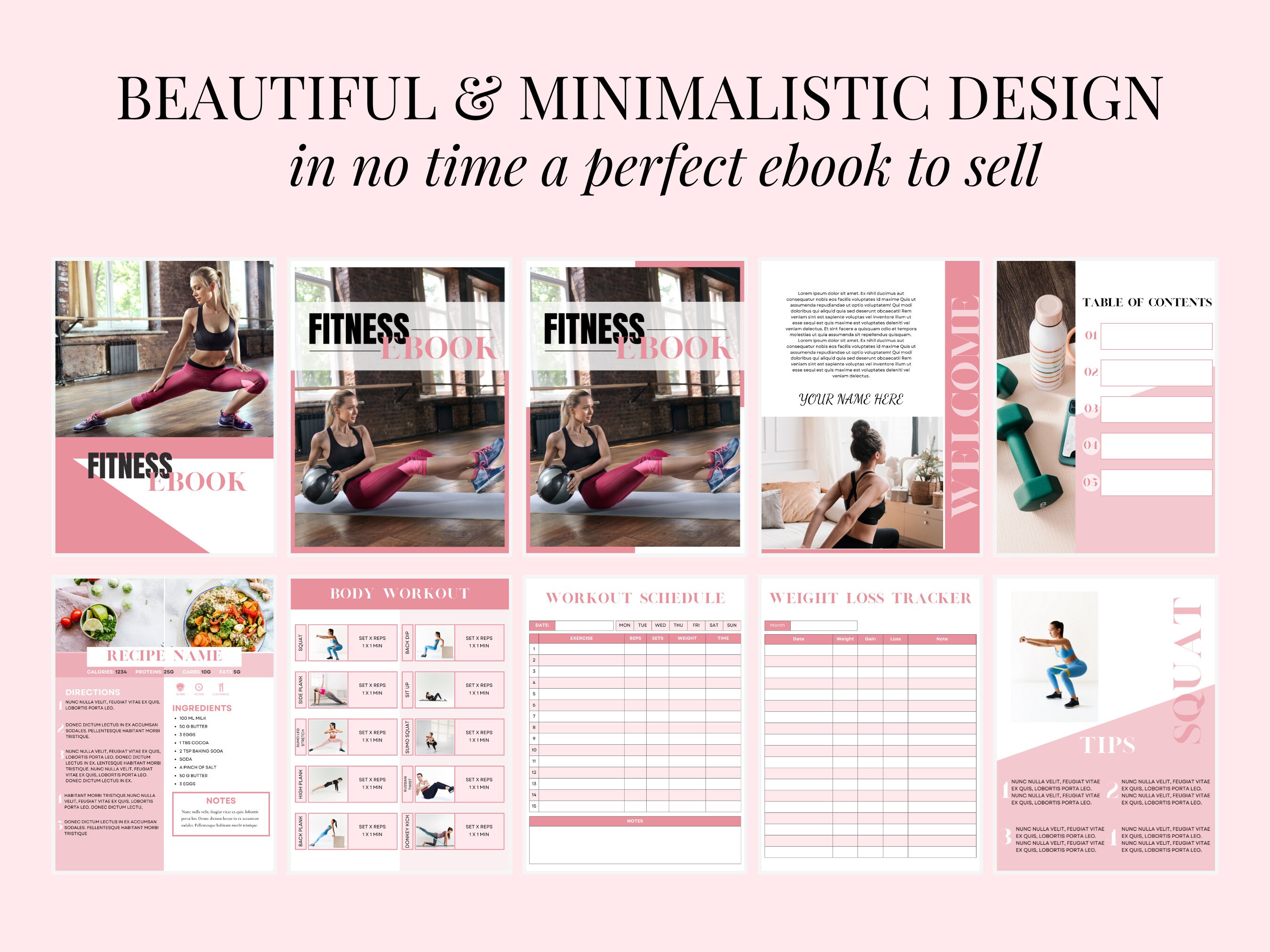 Fitness Program Template Canva | Fitness Ebook Template | Personal ...