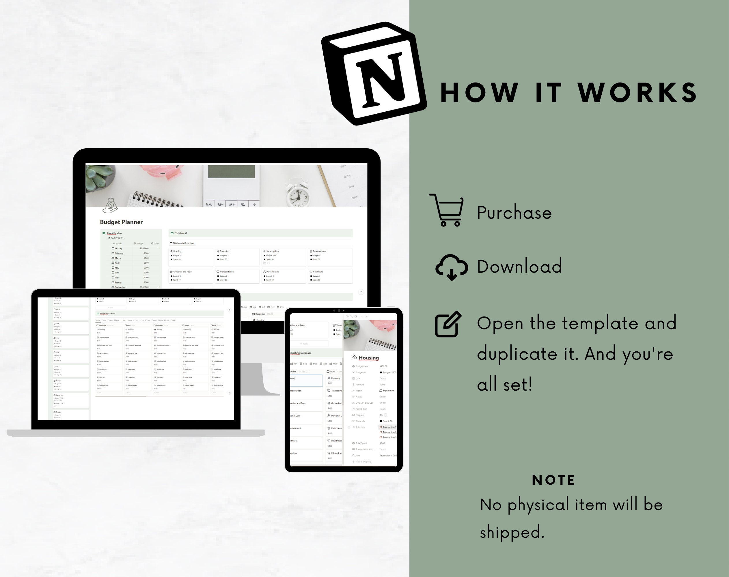 Notion Budget Planner, Notion Dashboard Template, Budget and Finance Tracker Notion Template ...
