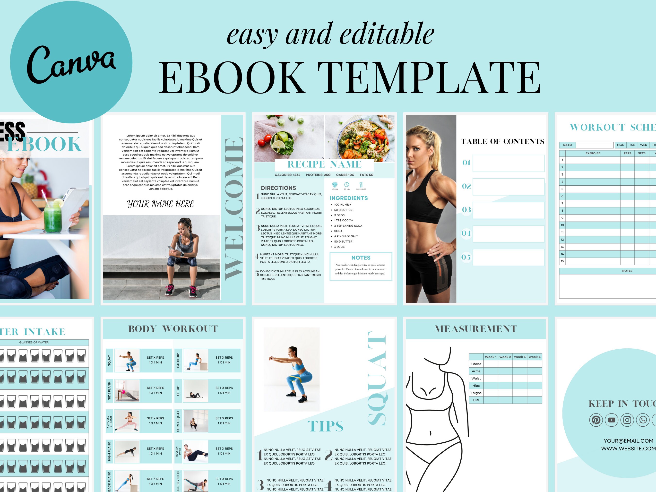 Fitness Program Template Canva Fitness Ebook Personal Training Coach ...