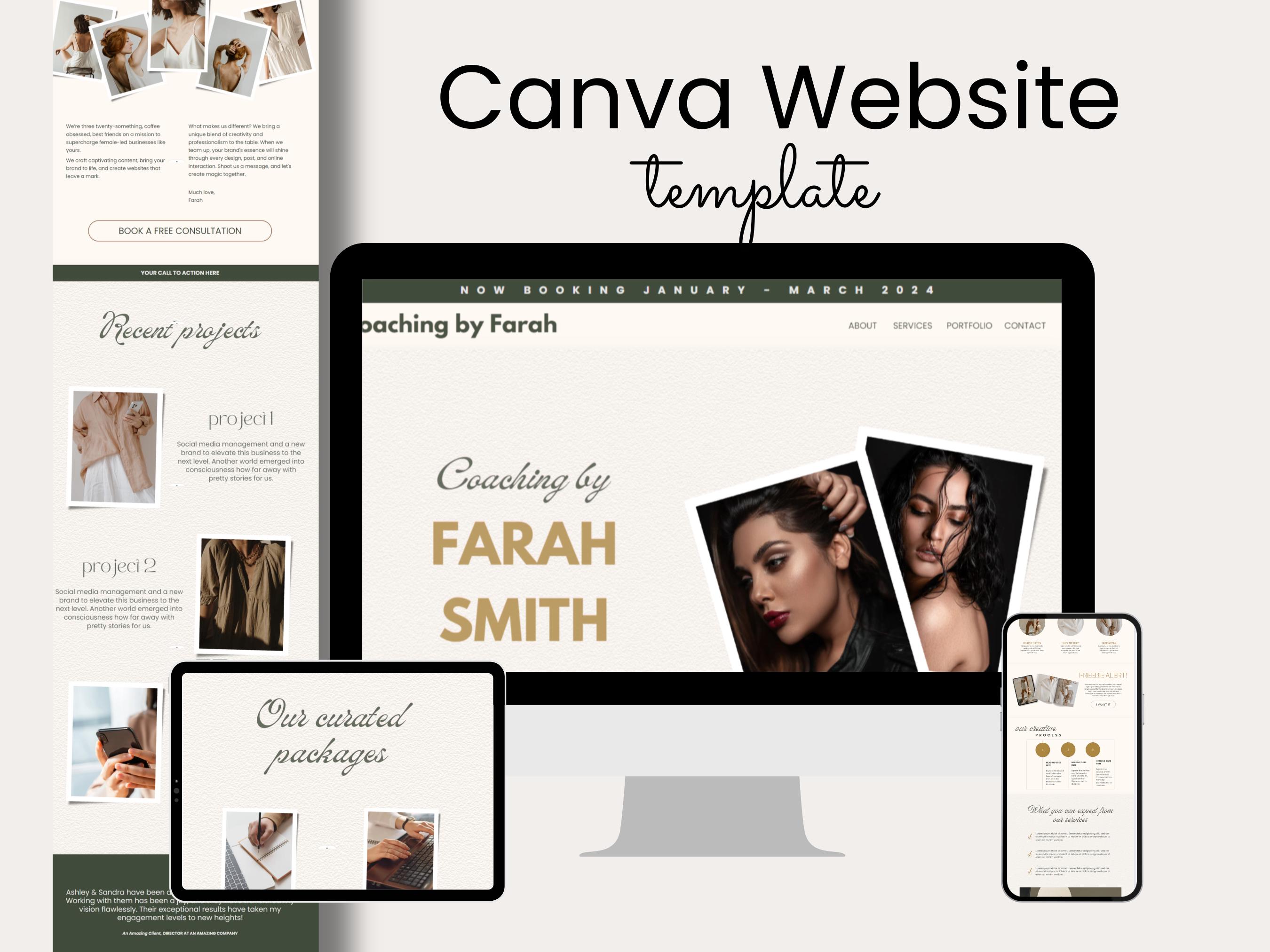 Coach Website Canva Template for Coach Landing Page Website Business ...