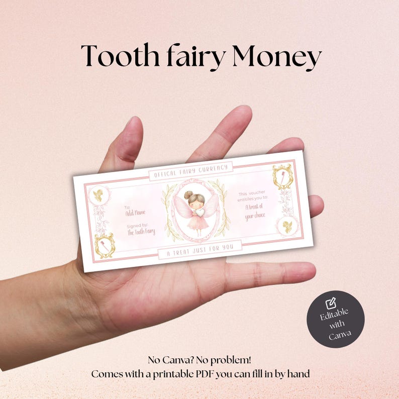 Tooth Fairy Money, Printable Tooth Fairy Voucher, Tooth Fairy Currency ...