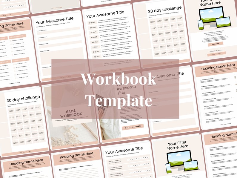 Editable Course Workbook Template, Workbook Canva Template, Lead Magnet ...