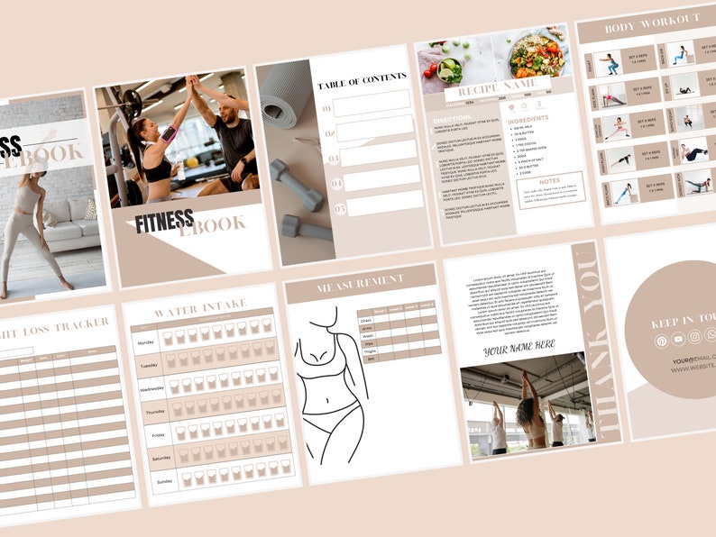 Fitness Program Template Canva Exercise Ebook Template Personal ...