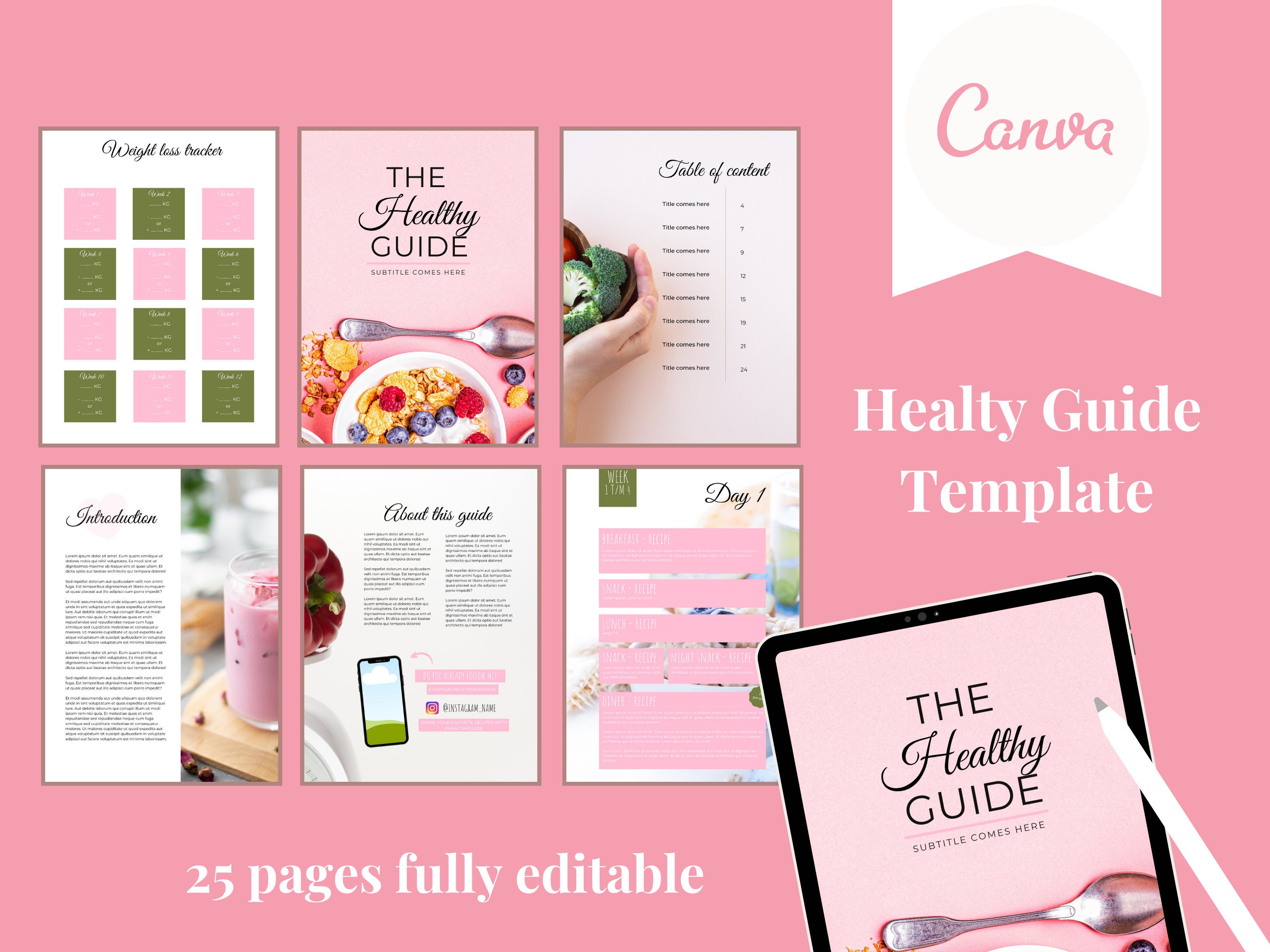 Health Guide, Nutrition Guide, Health Ebook, Cookbook Template, Weight ...