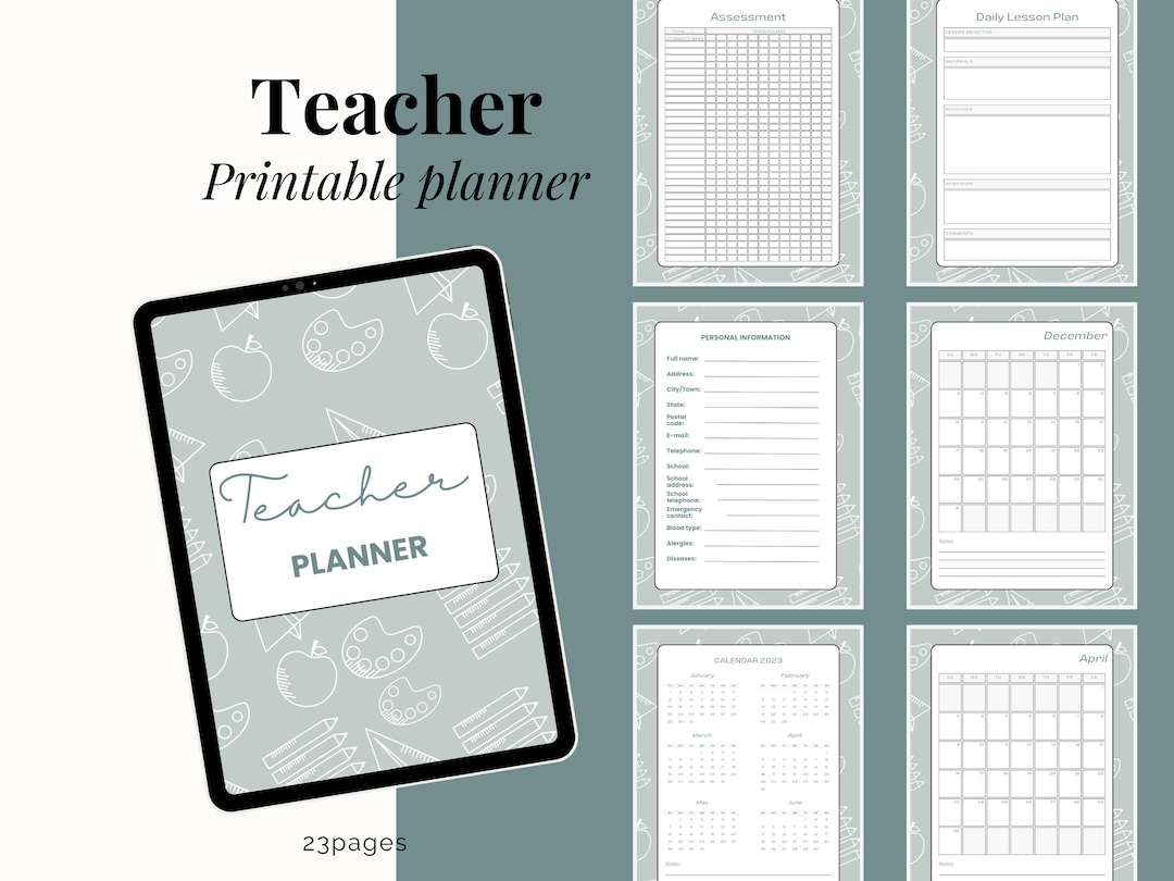 2023-2024 Teacher Planner Printable Pastel Planner Teacher - Etsy