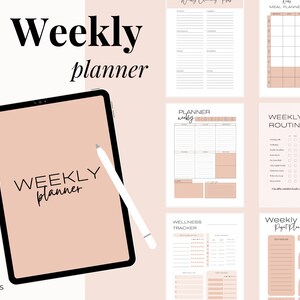 Pastel Weekly Planner Printable and Editable in Canva Week Planner Cute ...