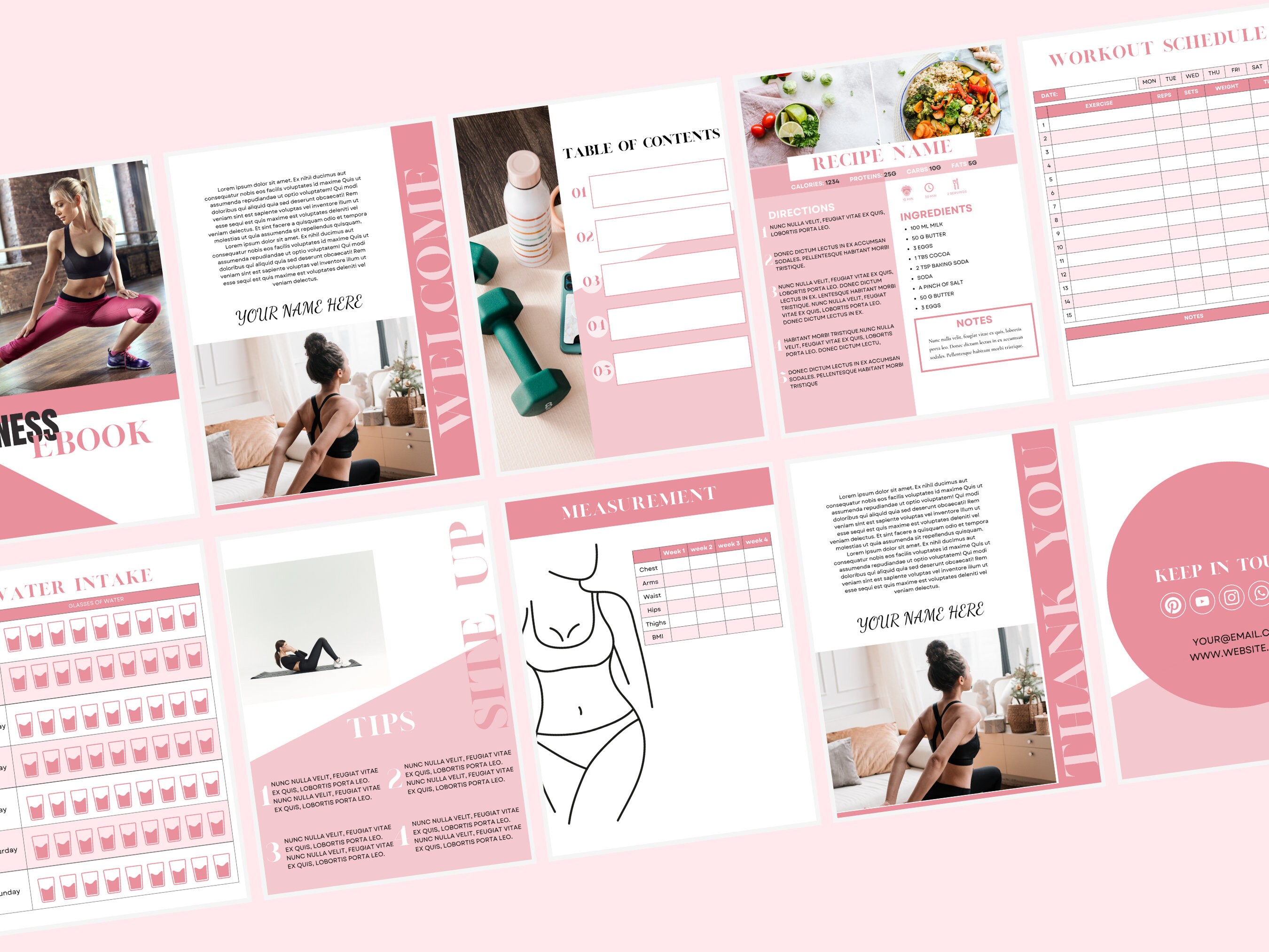 Fitness Program Template Canva | Fitness Ebook Template | Personal ...