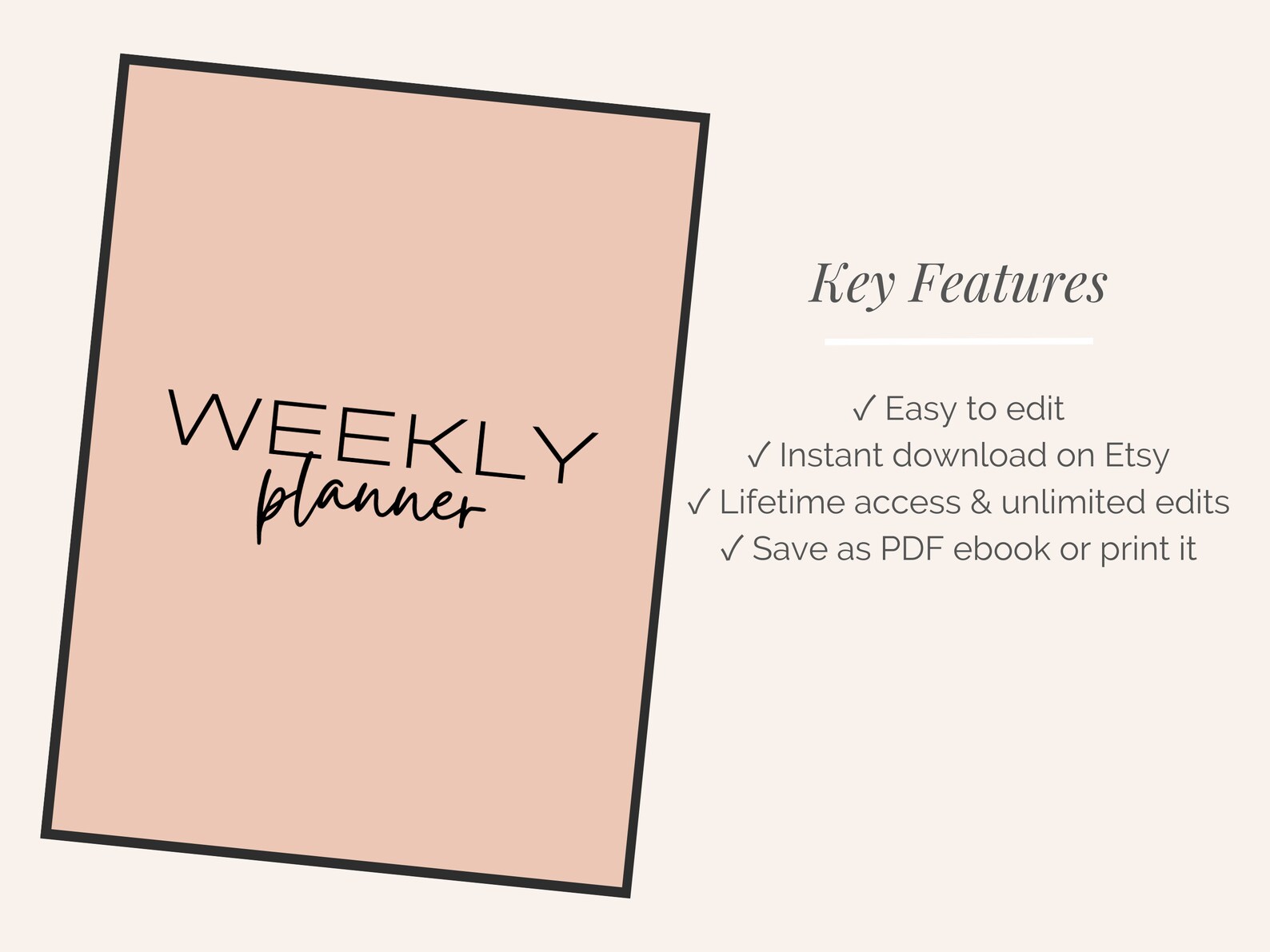 Pastel Weekly Planner Printable and Editable in Canva Week Planner Cute ...