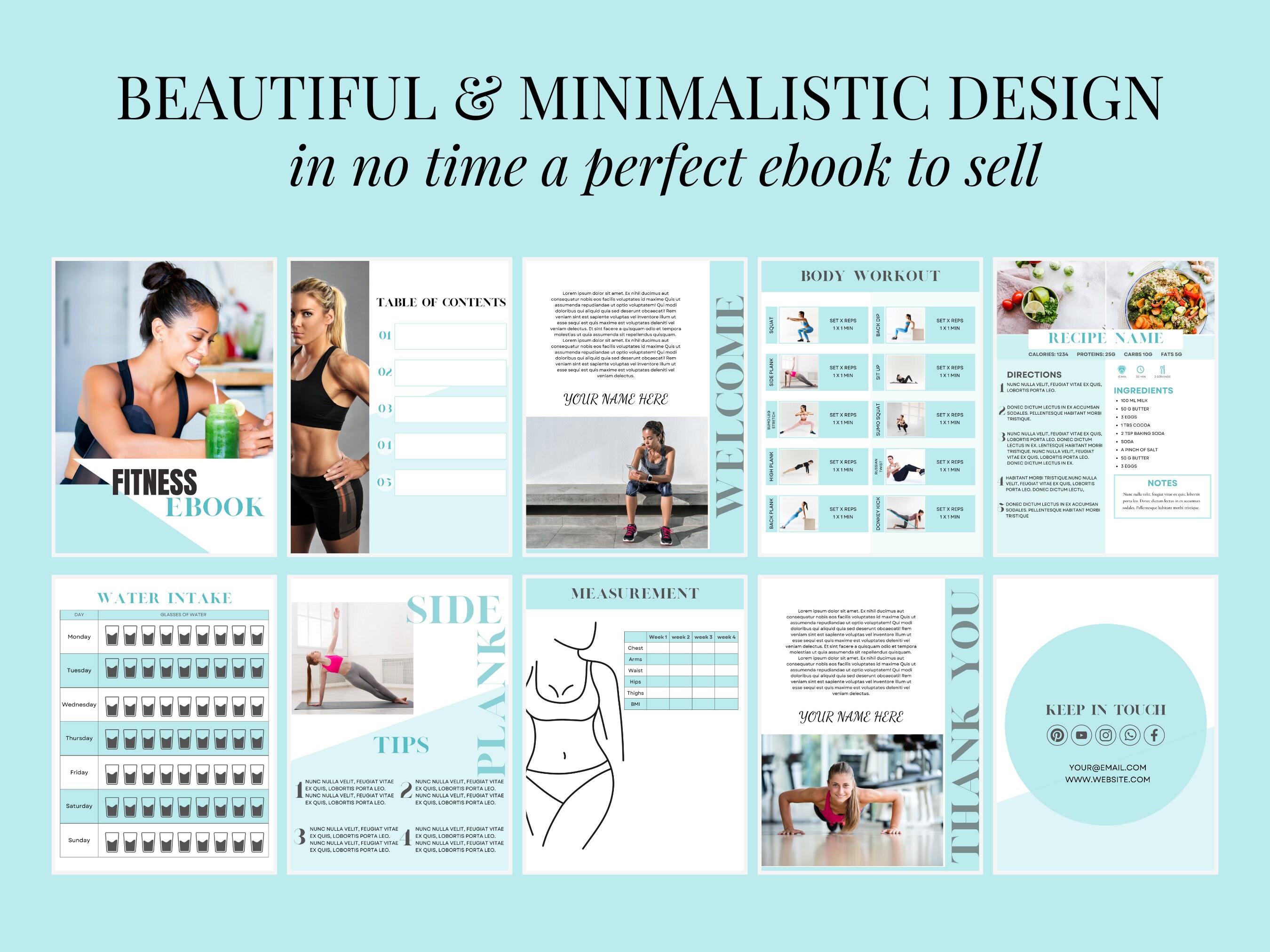 Fitness Program Template Canva Fitness Ebook Personal Training Coach ...