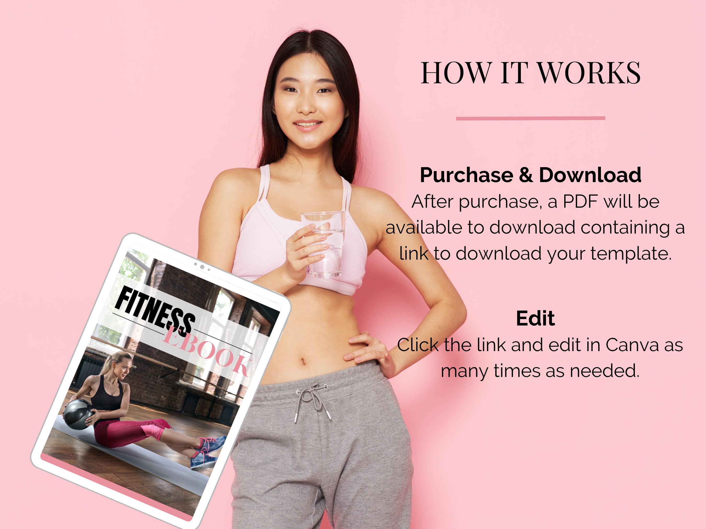 Fitness Program Template Canva | Fitness Ebook Template | Personal Training Coach | Pink Theme ...
