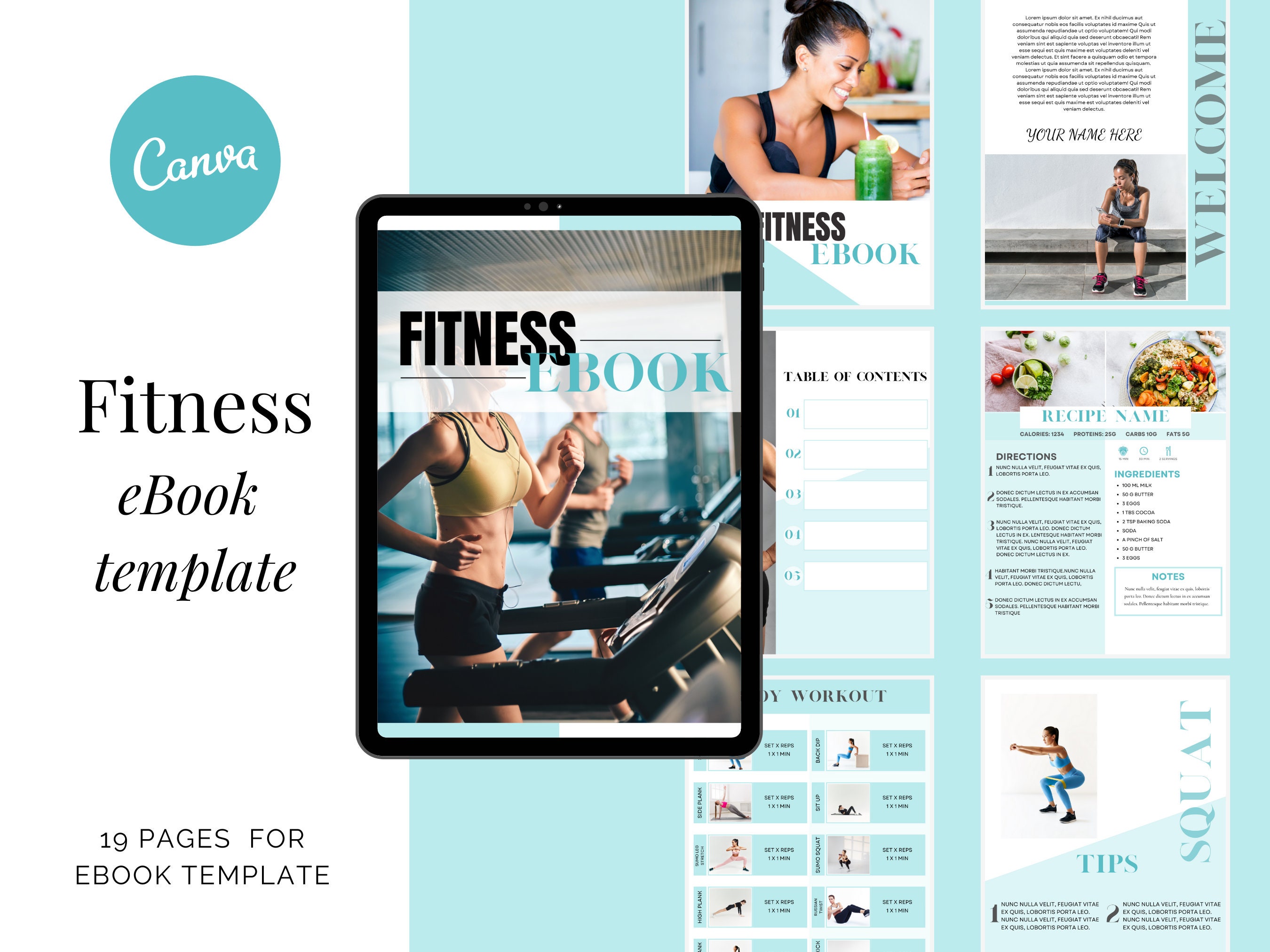 Fitness Program Template Canva Fitness Ebook Personal Training Coach ...