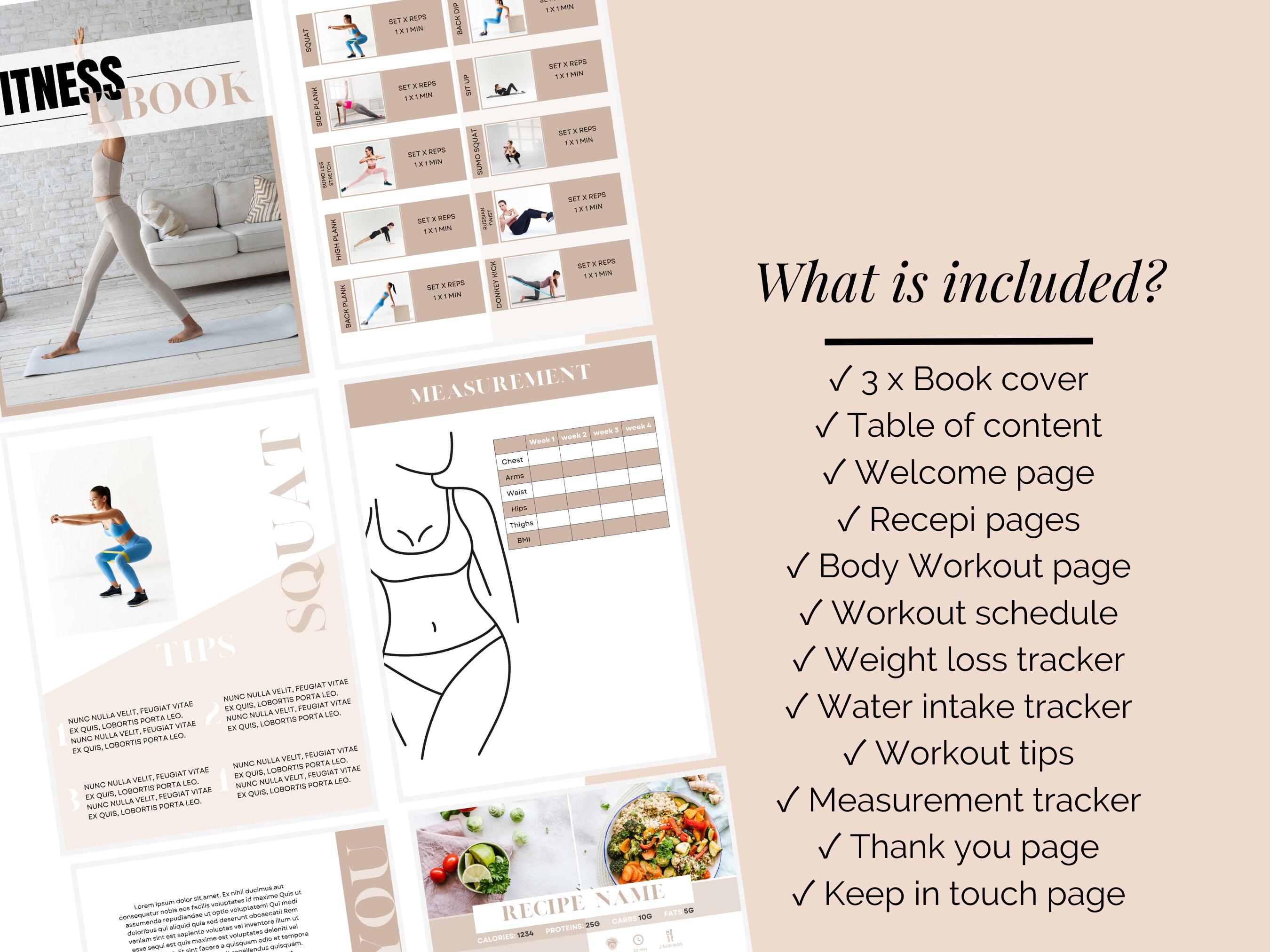 Fitness Program Template Canva Exercise Ebook Template Personal ...