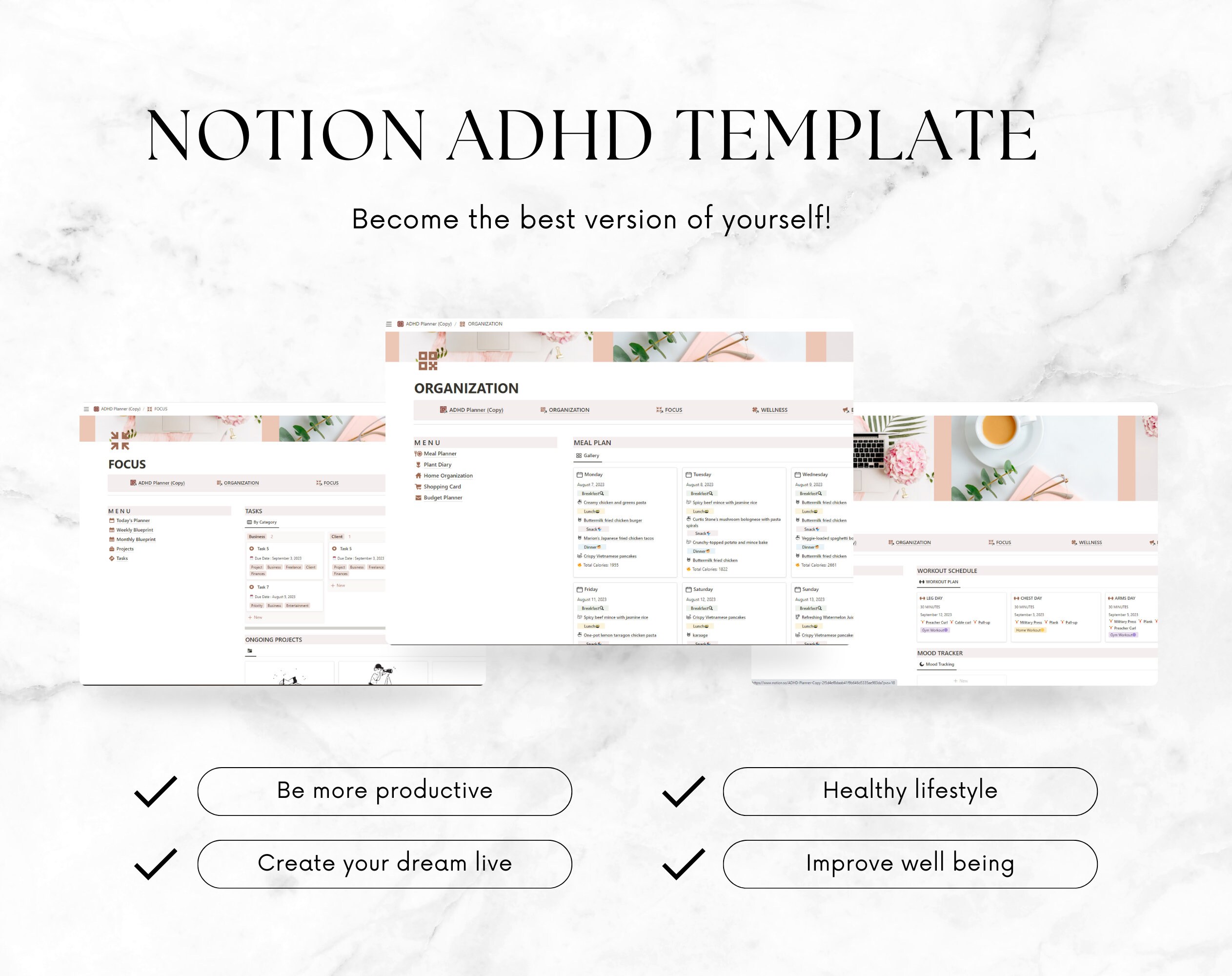 Notion Adhd Dashboard, Notion Dashboard, Notion Planner, Notion ...