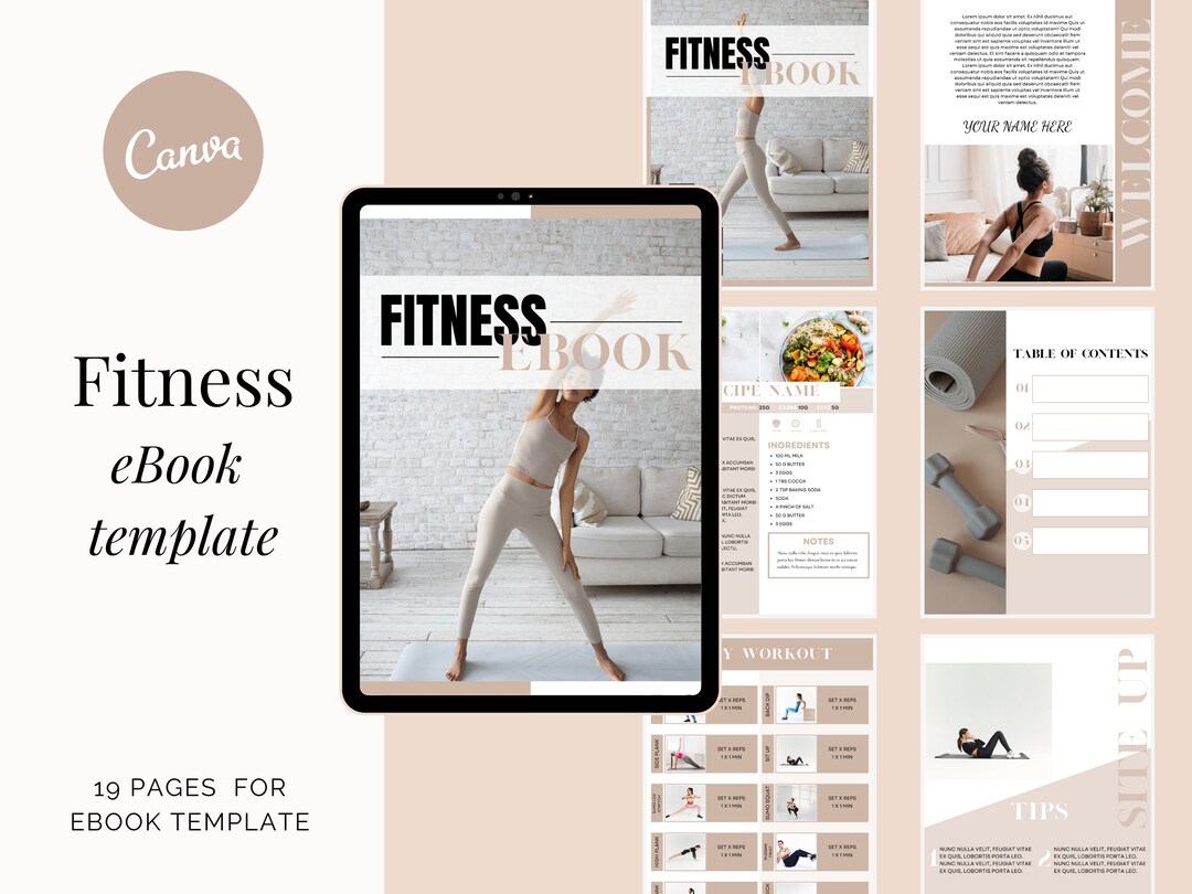 Fitness Program Template Canva Exercise Ebook Template Personal ...