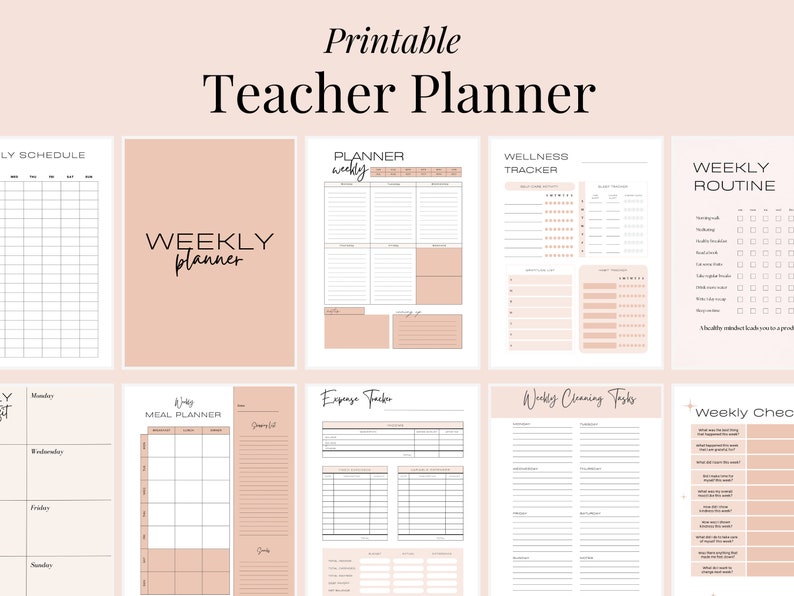 Pastel Weekly Planner Printable and Editable in Canva Week - Etsy