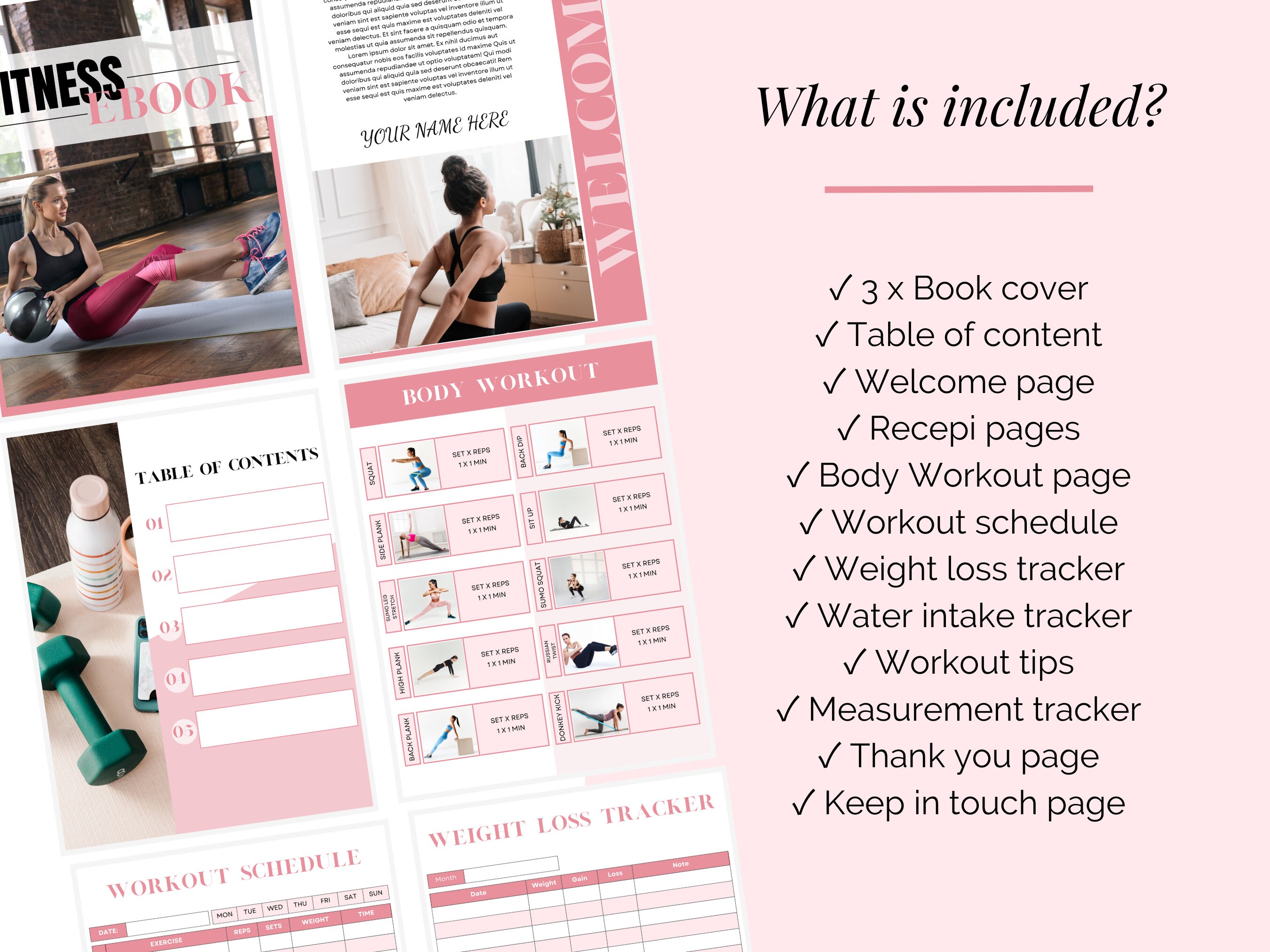 Fitness Program Template Canva | Fitness Ebook Template | Personal ...