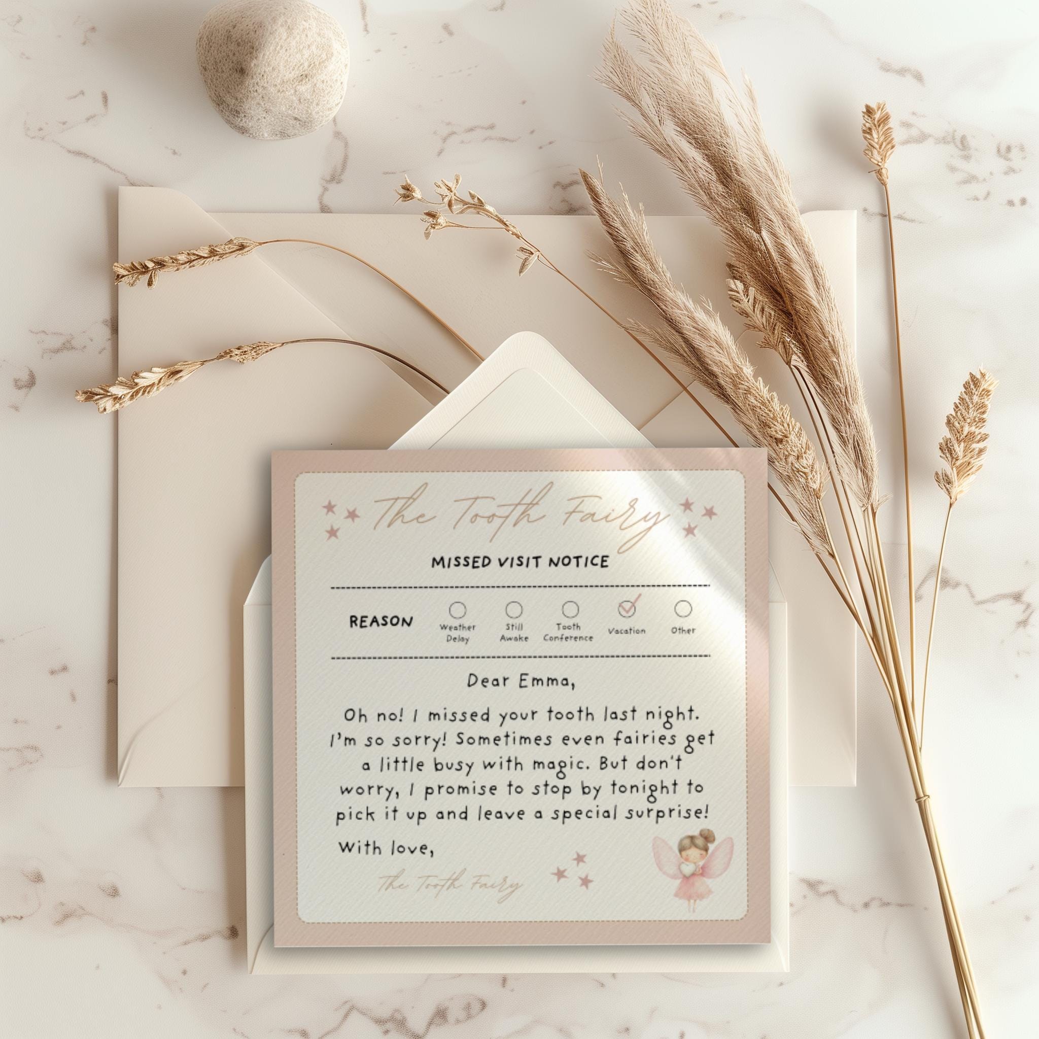 Tooth Fairy Missed Visit Apology Note, Printable Editable Letter, Sorry ...