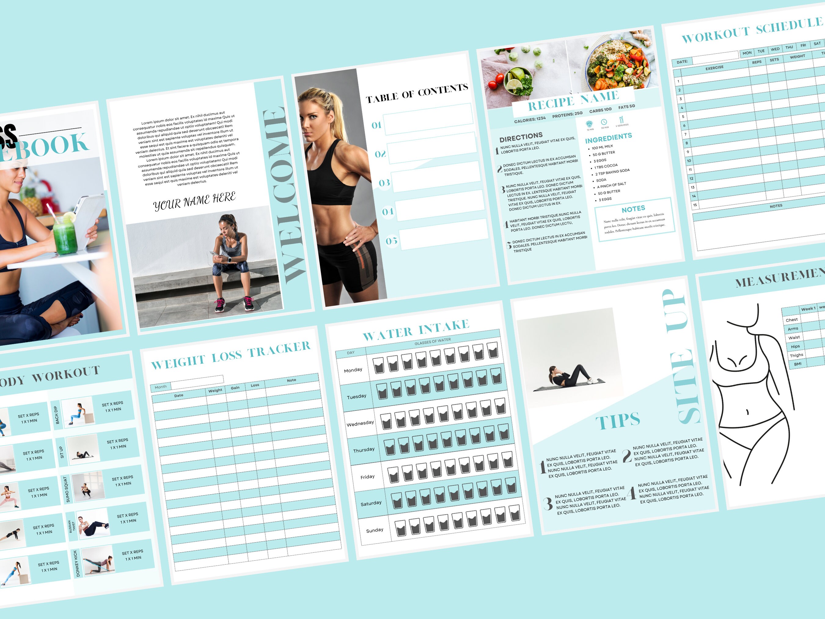 Fitness Program Template Canva Fitness Ebook Personal Training Coach ...
