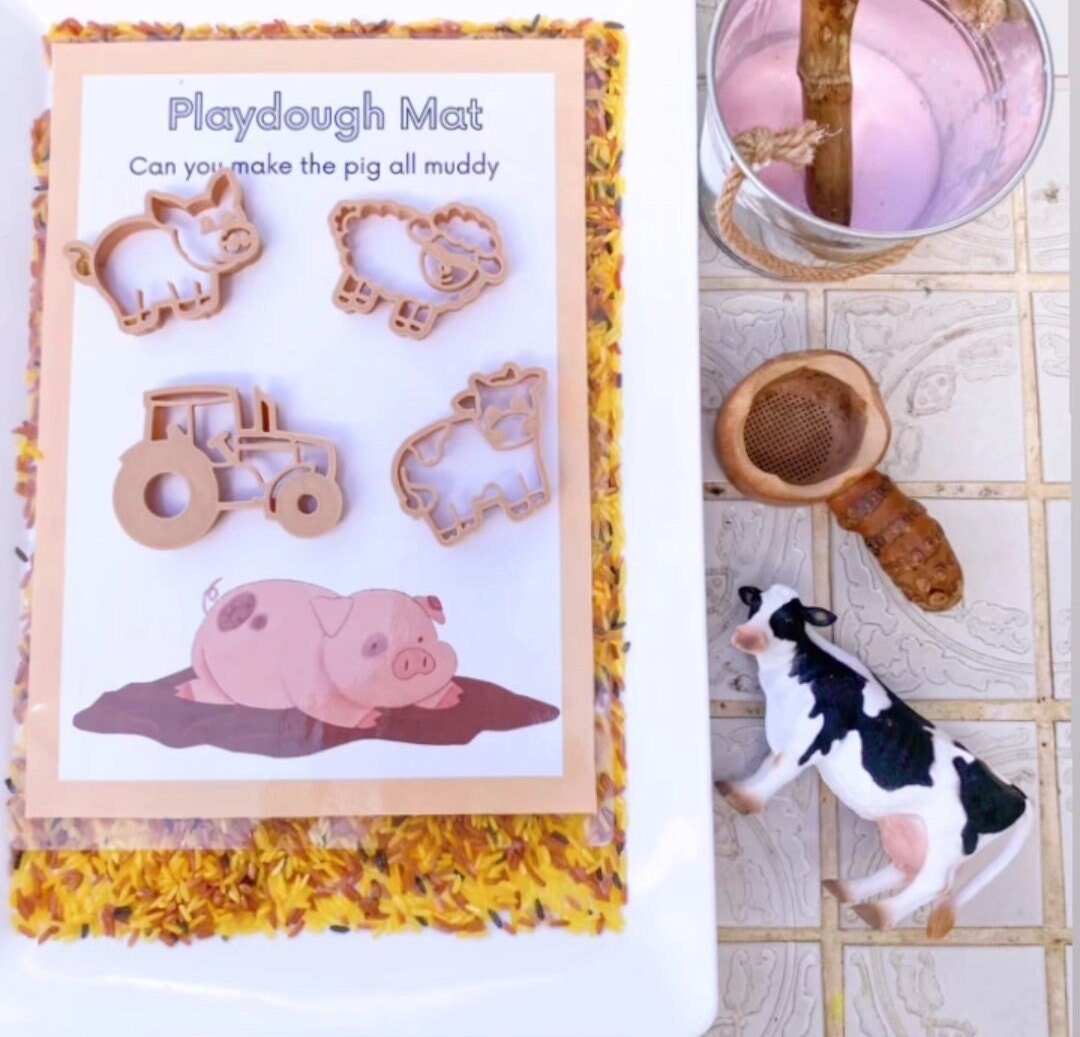 Farmyard Animals Playdough Mats - Etsy