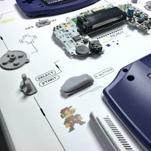 Retro Game Boy Advance Console Art | Geeky Nostalgic Wall Decor ...