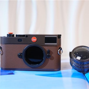 Handcrafted Vintage Leica Camera Model in Brown | Elegant Home Décor ...