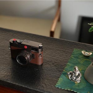 Handcrafted Vintage Leica Camera Model in Brown | Elegant Home Décor ...
