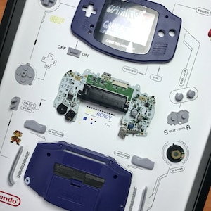 Retro Game Boy Advance Console Art | Geeky Nostalgic Wall Decor ...