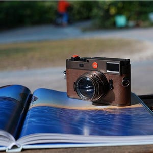 Handcrafted Vintage Leica Camera Model in Brown | Elegant Home Décor ...