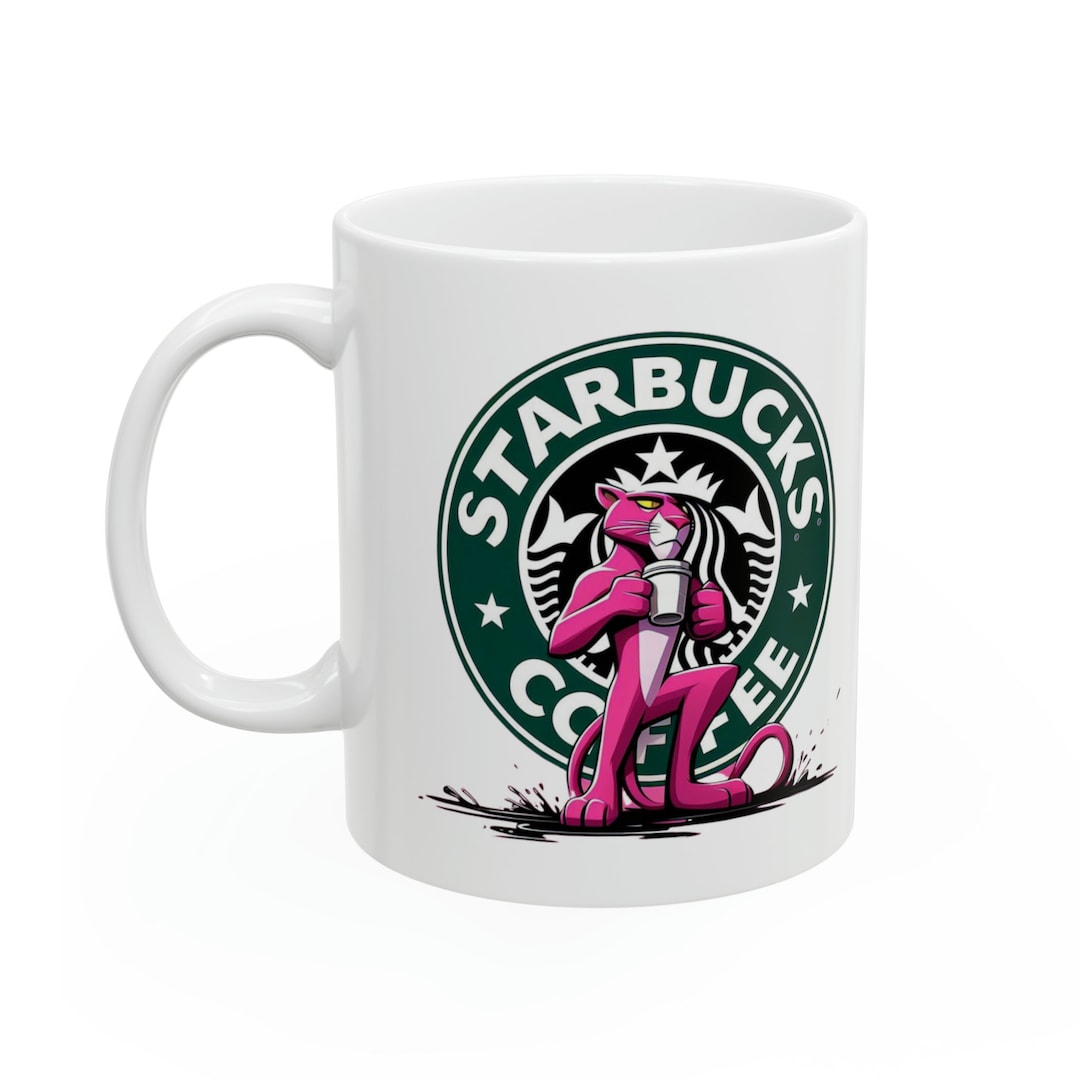 Pink Panther 3D Starbucks Custom Design 11 Oz Ceramic Mug Handcrafted ...