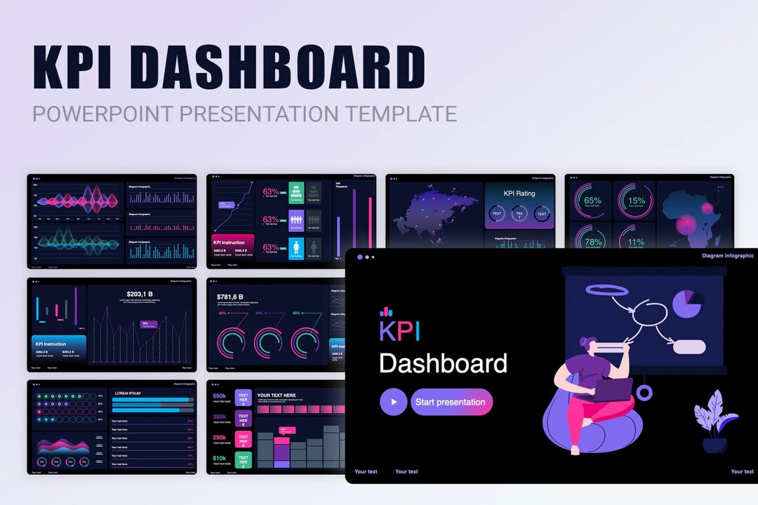 KPI Dashboard Powerpoint - Etsy
