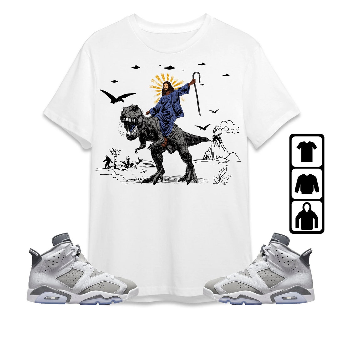 Jesus Riding T-rex Dinosaur Shirt Cool Tee Jesus T-shirt Cute - Etsy