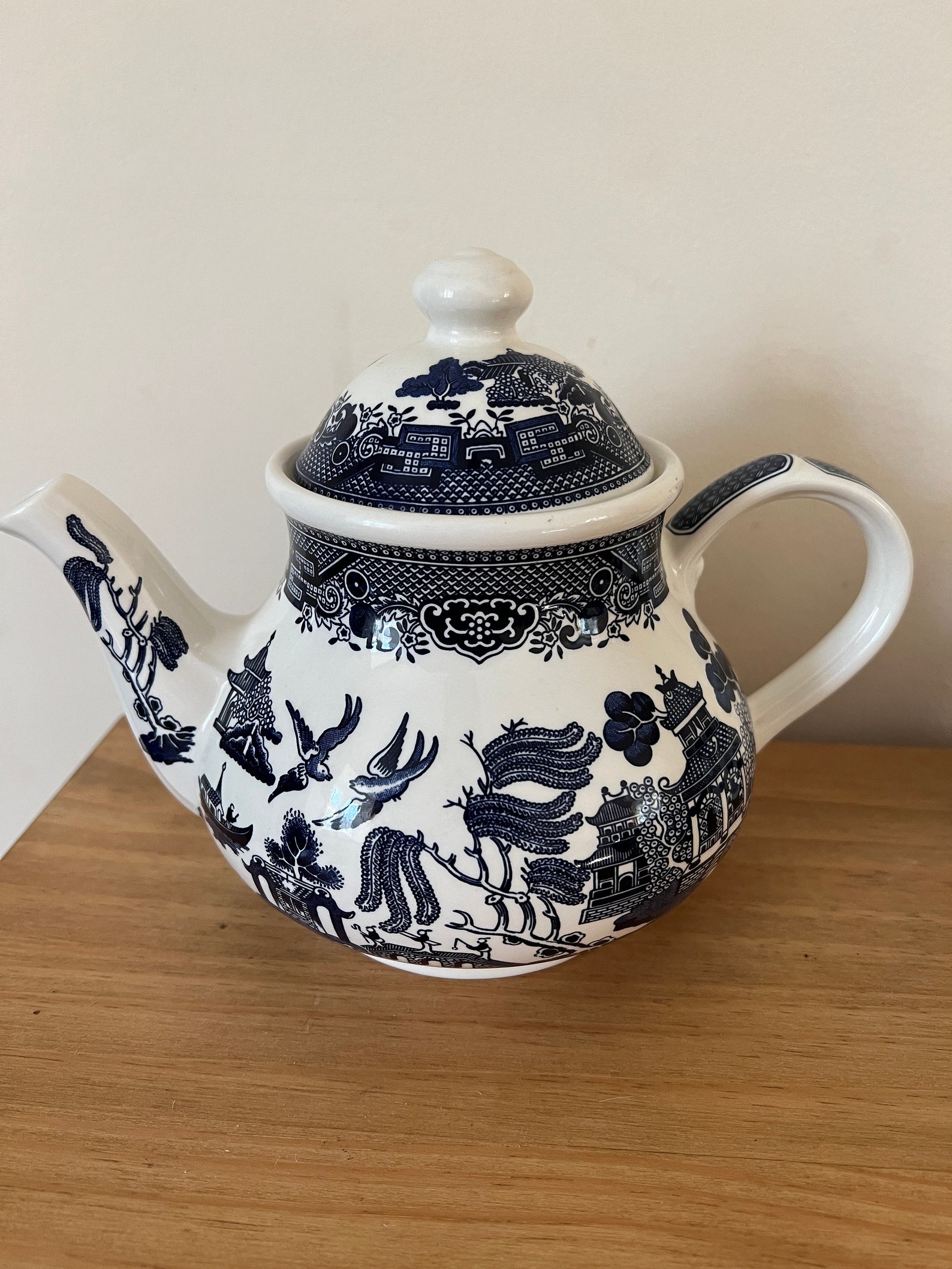 Blue Willow Tea Set by Churchill Tea Pot Milk Jug Sugar Bowl - Etsy