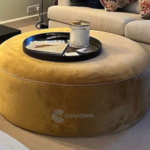 Luxury Handcrafted Pouf - Round Footstool Coffee Table Handmade in Uk ...