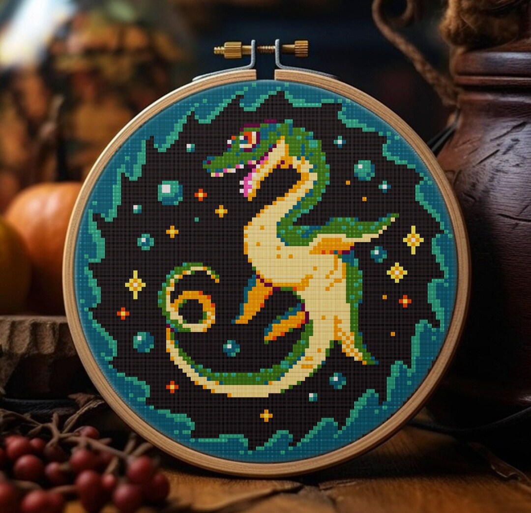 Cryptid Lochness Cross Stitch Pattern Embroidery Spooky Folktale ...