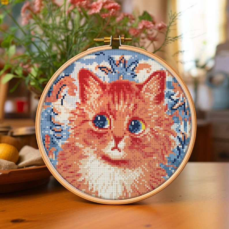 Louis Wain Cat 2 Cross Stitch Pattern Embroidery Fine Art Kitten ...