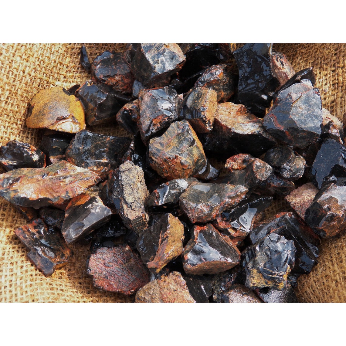 1000 Carat Lots of Black Onyx Rough Plus A Very Nice Free Faceted ...