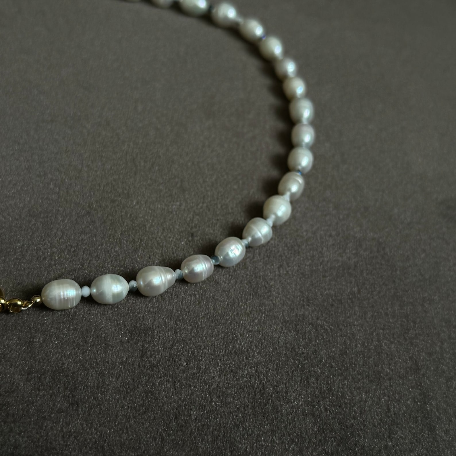 Half Pearl Half Gold Necklace, Half Pearl Half Chain Necklace, Pearl ...