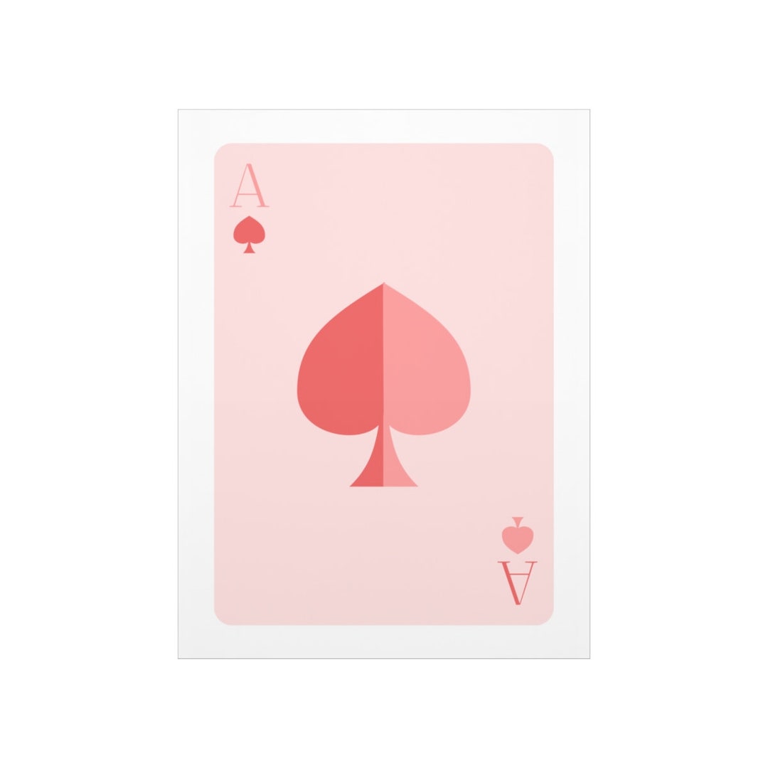 Ace Card Pink Digital Poster - Etsy