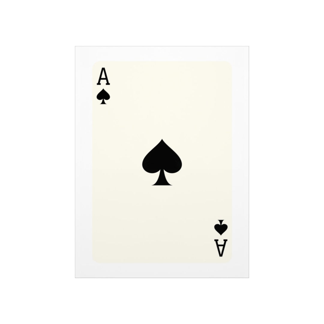 Ace Card Beige Digital Poster - Etsy