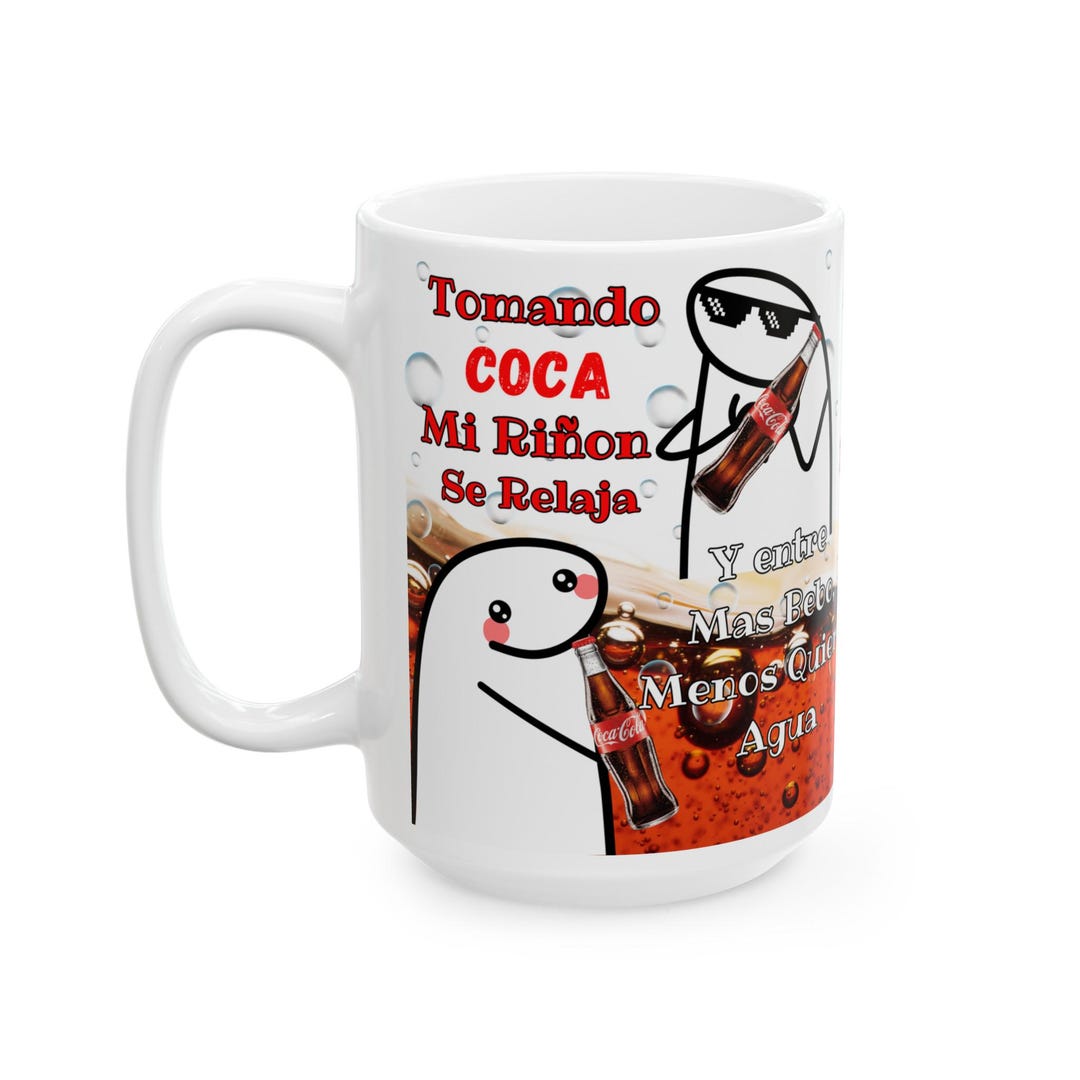 Taza Flork 15 oz, taza de café, flork divertido, tomando coca, meme ...