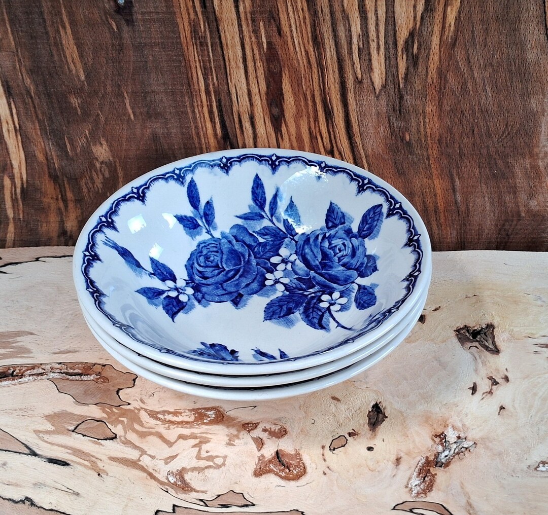 Victoria Broadhurst Ironstone Bowls, 1960s Broadhurst Blue and White ...