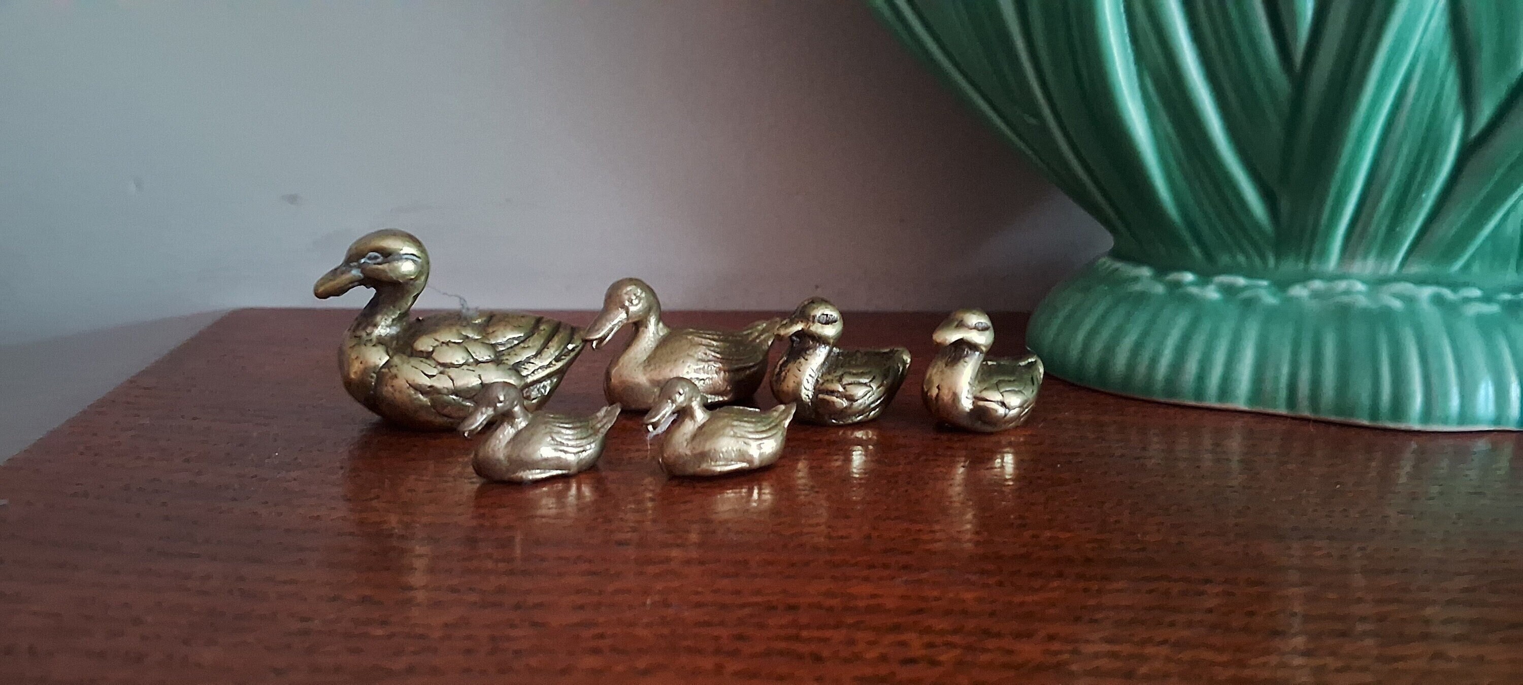 Brass Ducks, Duck Family, Swimming Ducks, Vintage Brass Miniature Ducks ...