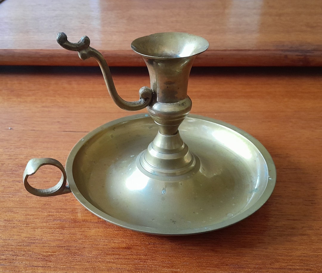 Vintage Brass Candle Holder With Handles for Snuffer Wee - Etsy