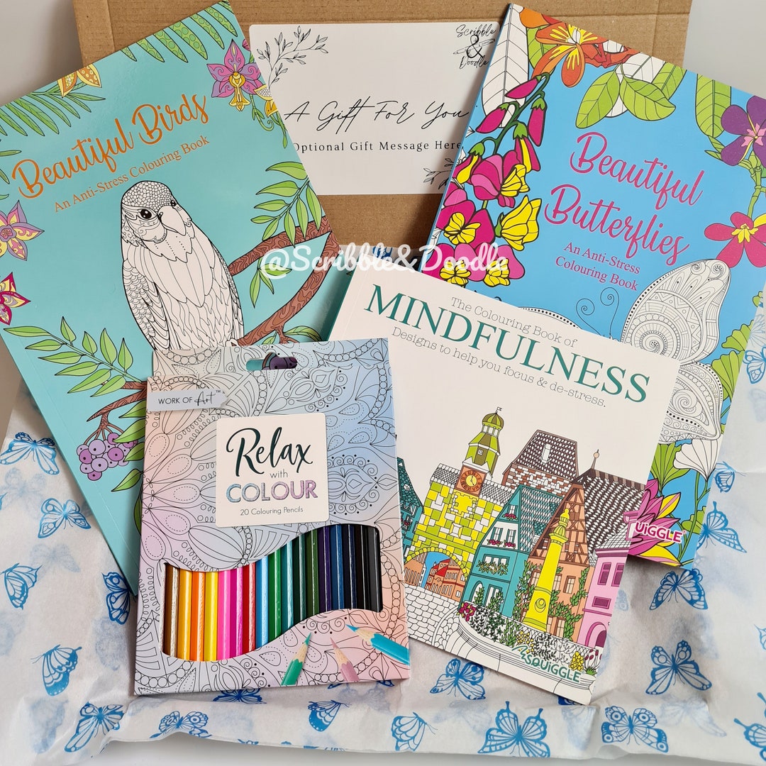 Letterbox Colouring Gift Set Gift Box Relax Hug in A Box - Etsy