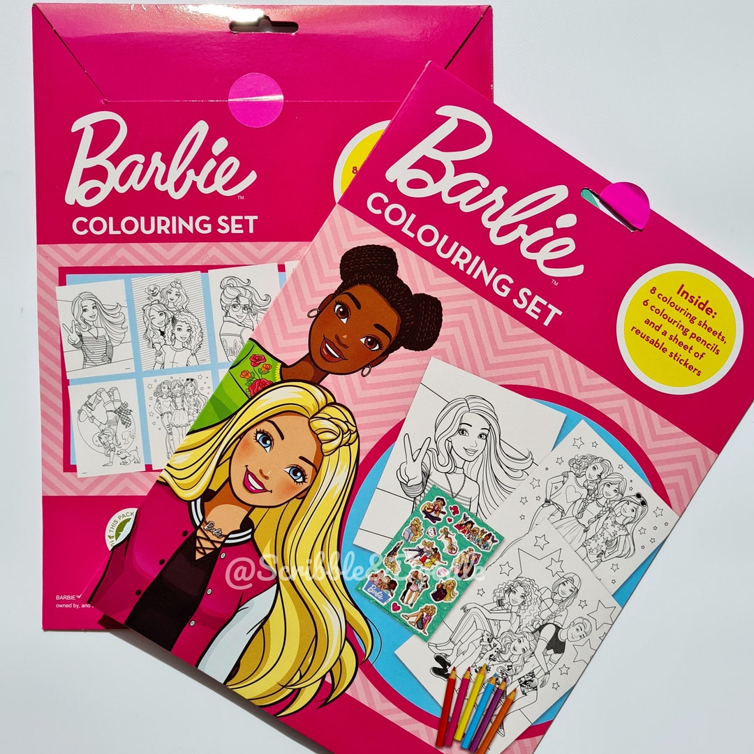 A4 Barbie Colouring Set Barbie Stickers Barbie Colouring - Etsy UK
