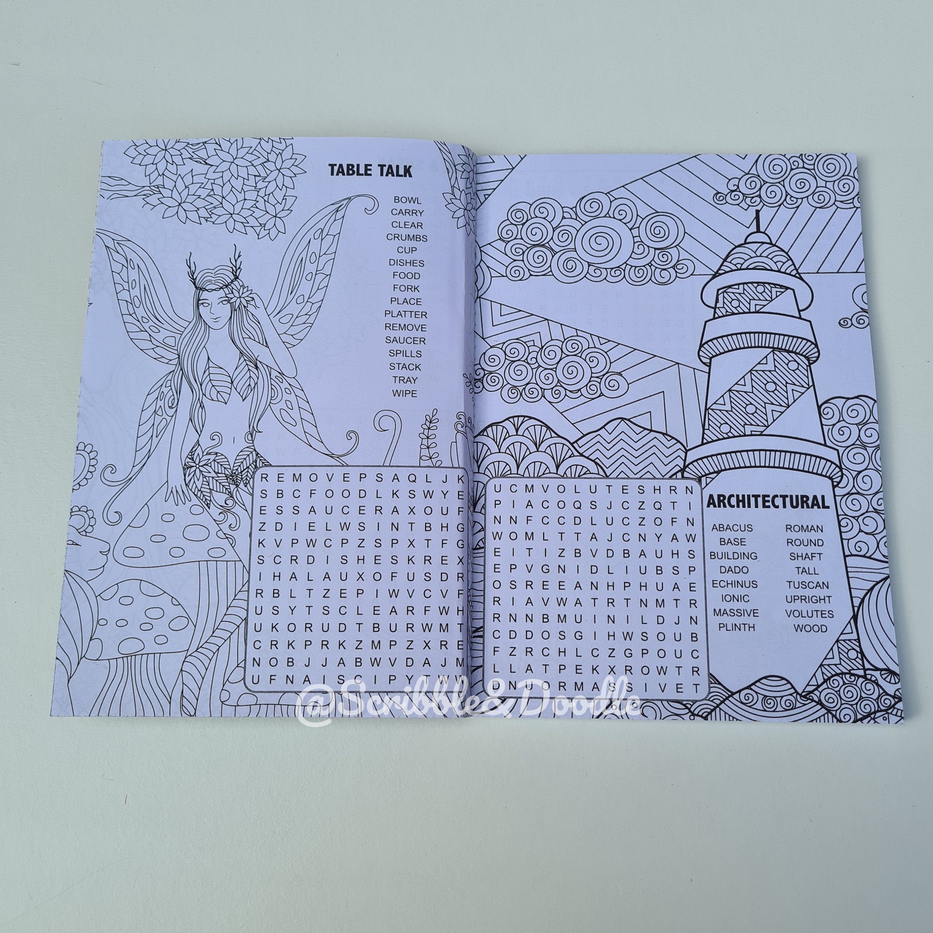 A5 Mindful Colouring and Word Search Puzzle Activity Book - Etsy UK