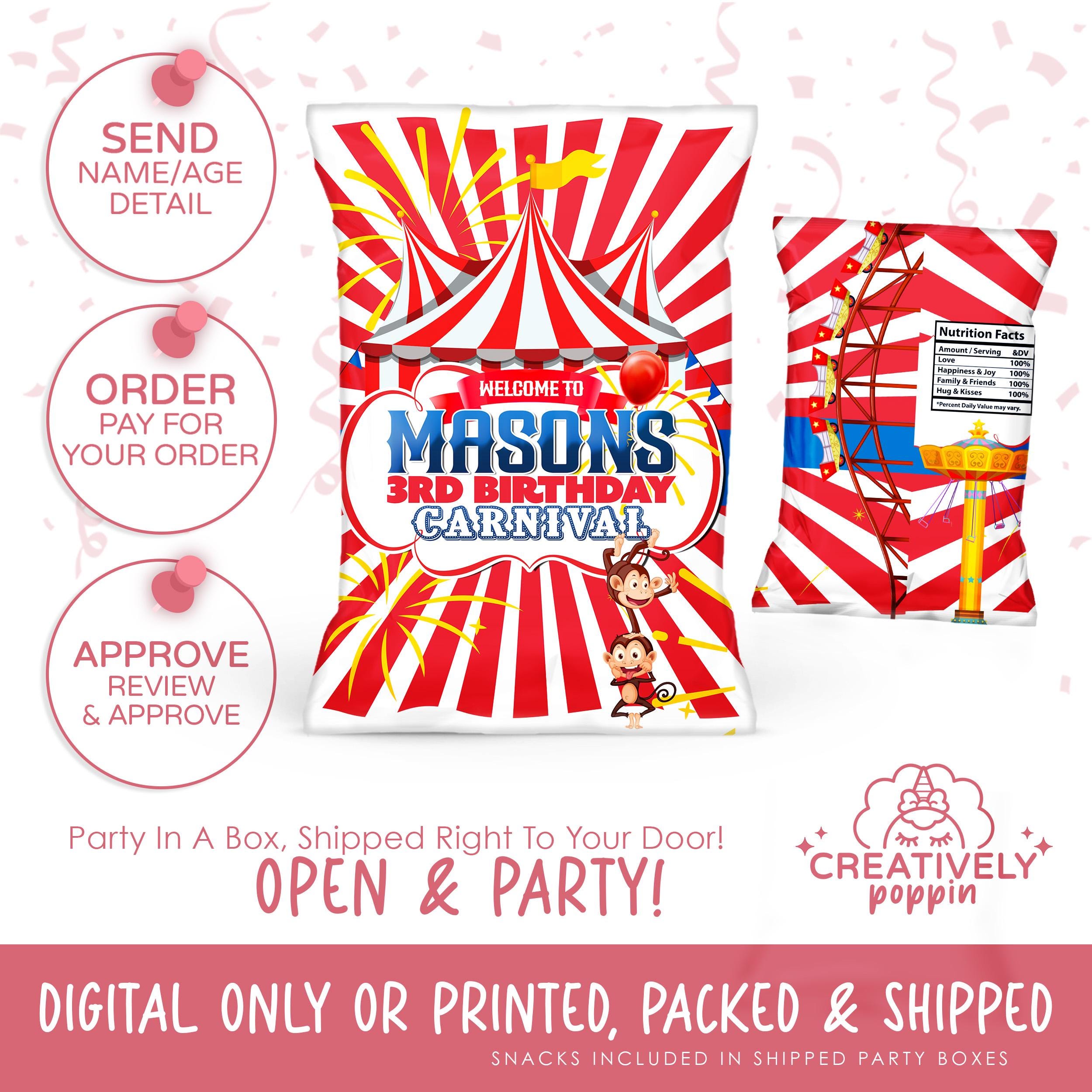 Circus Party Bundle | Carnival Party Bundle | Circus Party Favors ...