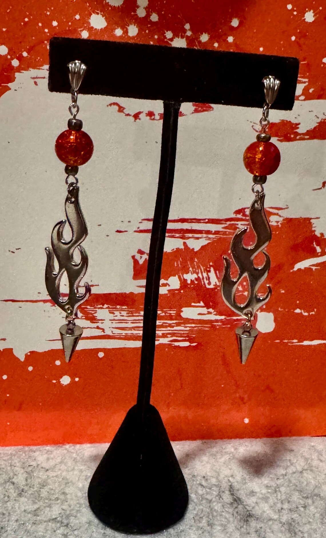 Anime Flame Swordsman Inspired Statement Earrings - Etsy
