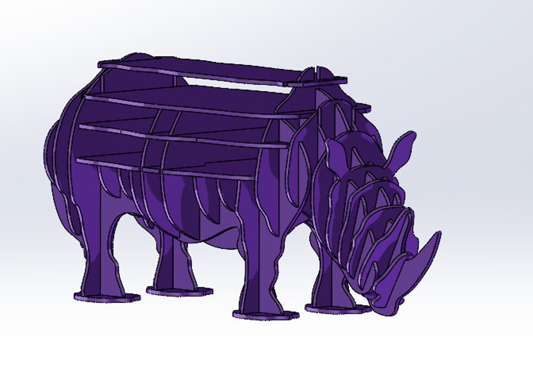 Rhino 3D Decoration Figure Dxf and Sltd - Etsy